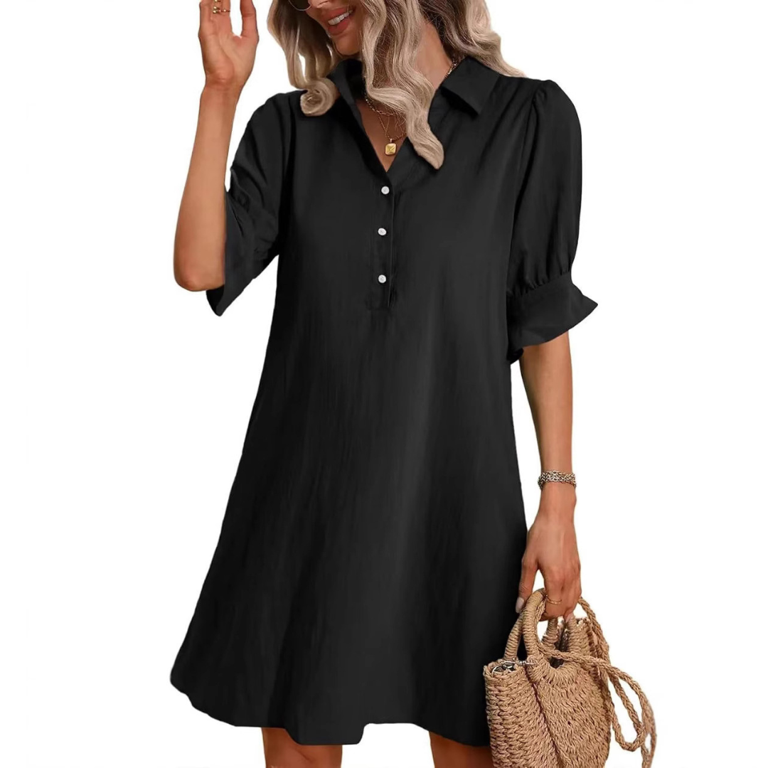 Bea - Casual Button Down Shirt Dress – Classy Canada